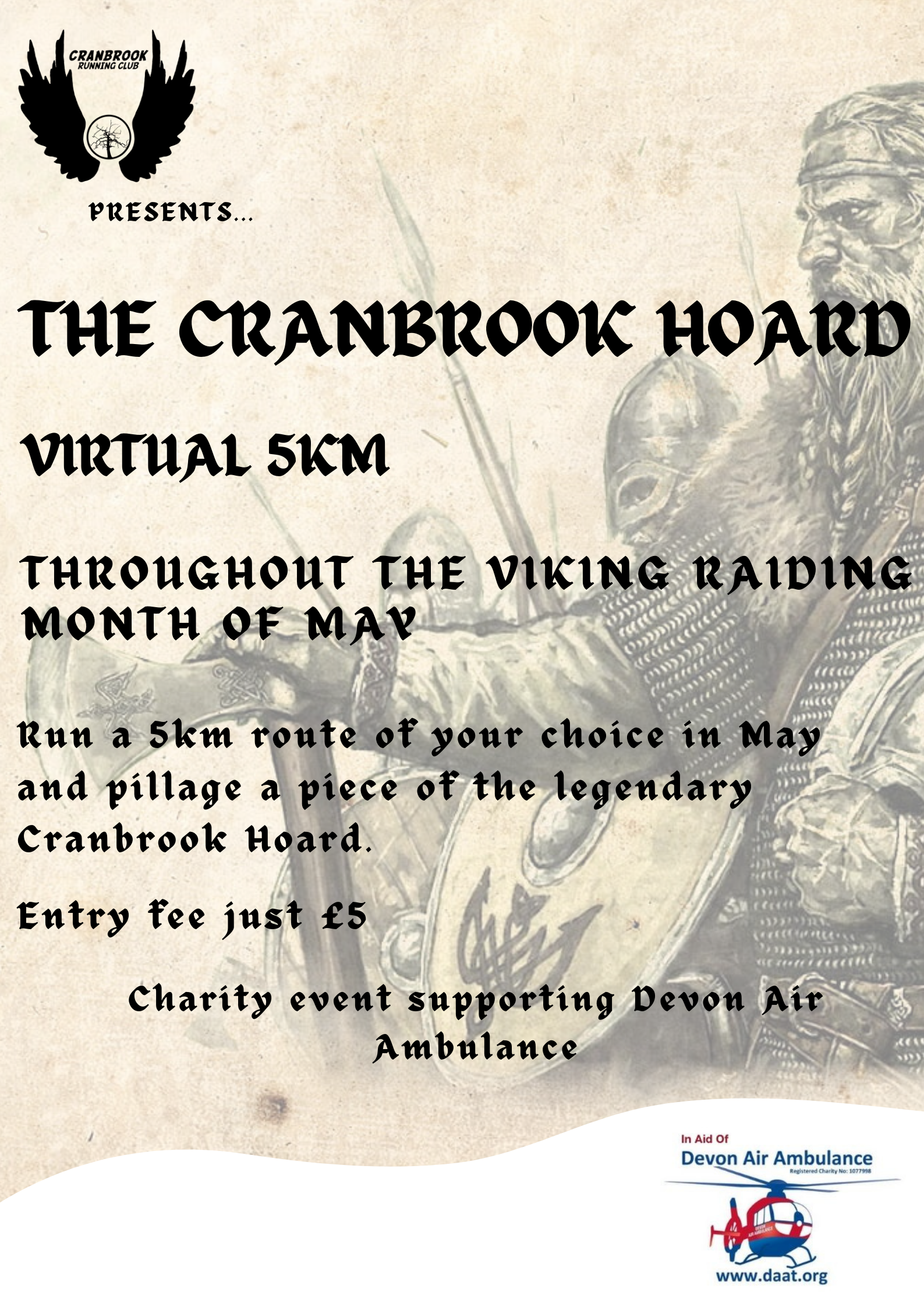 1st – 31st May 2022 – The Cranbrook Hoard – Virtual 5km – Cranbrook ...